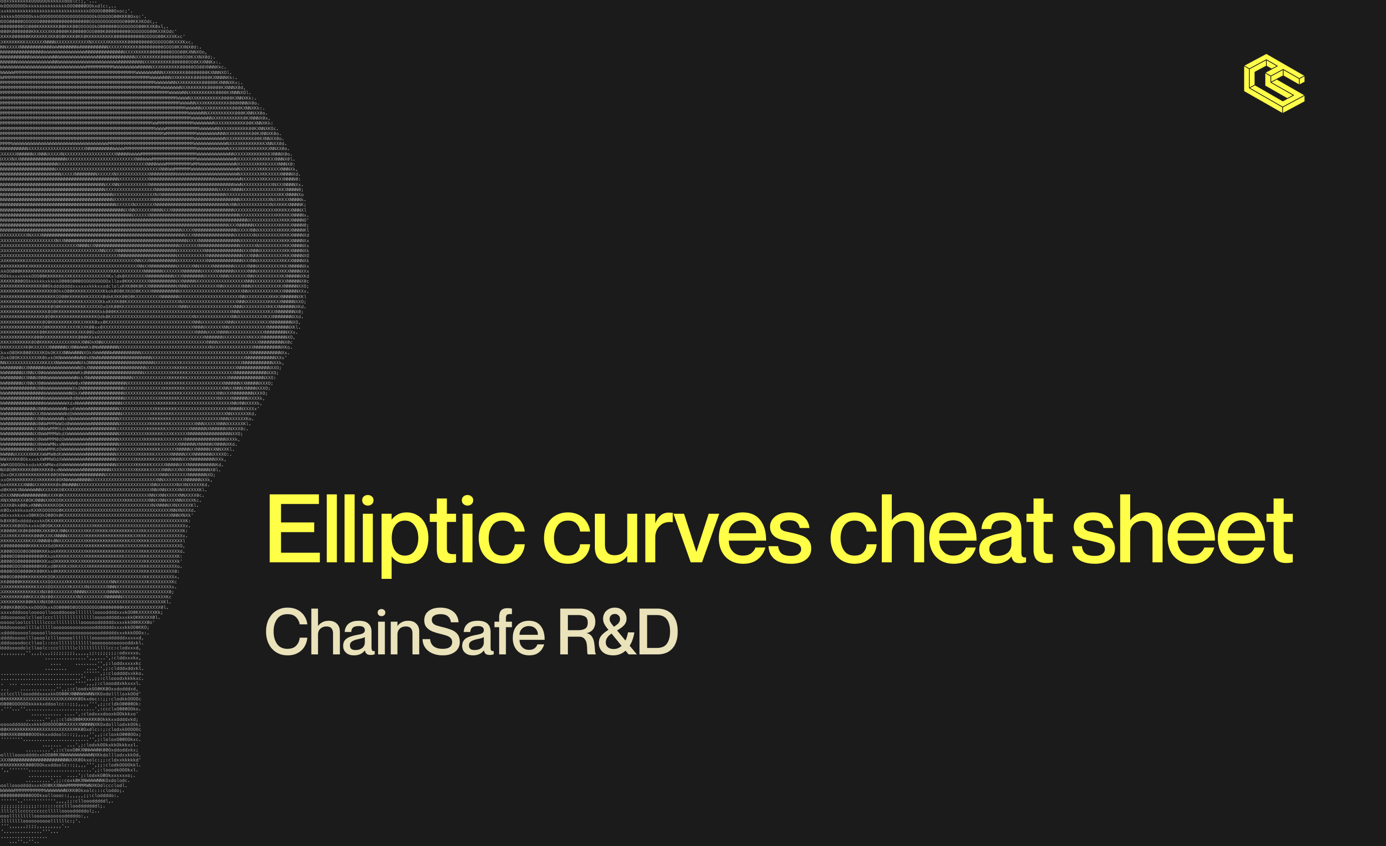 Elliptic curves cheat sheet
